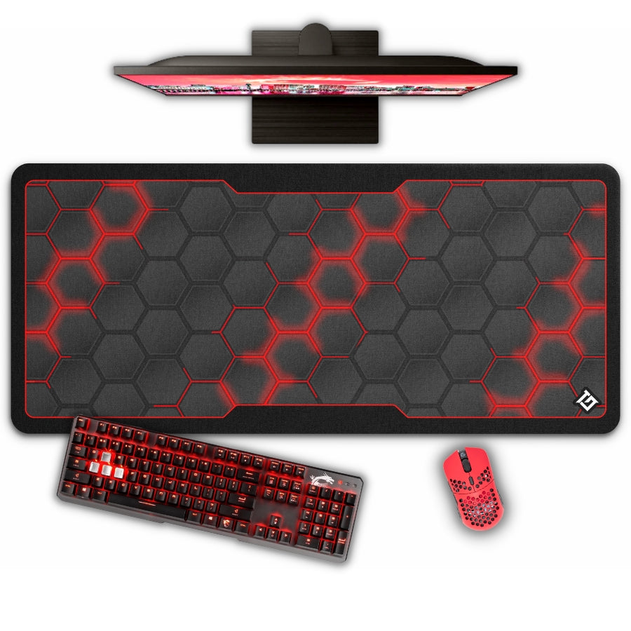 Tapis de Souris Esport "Red Fusion" XXL 90x40 | TAPIS-GAMER®